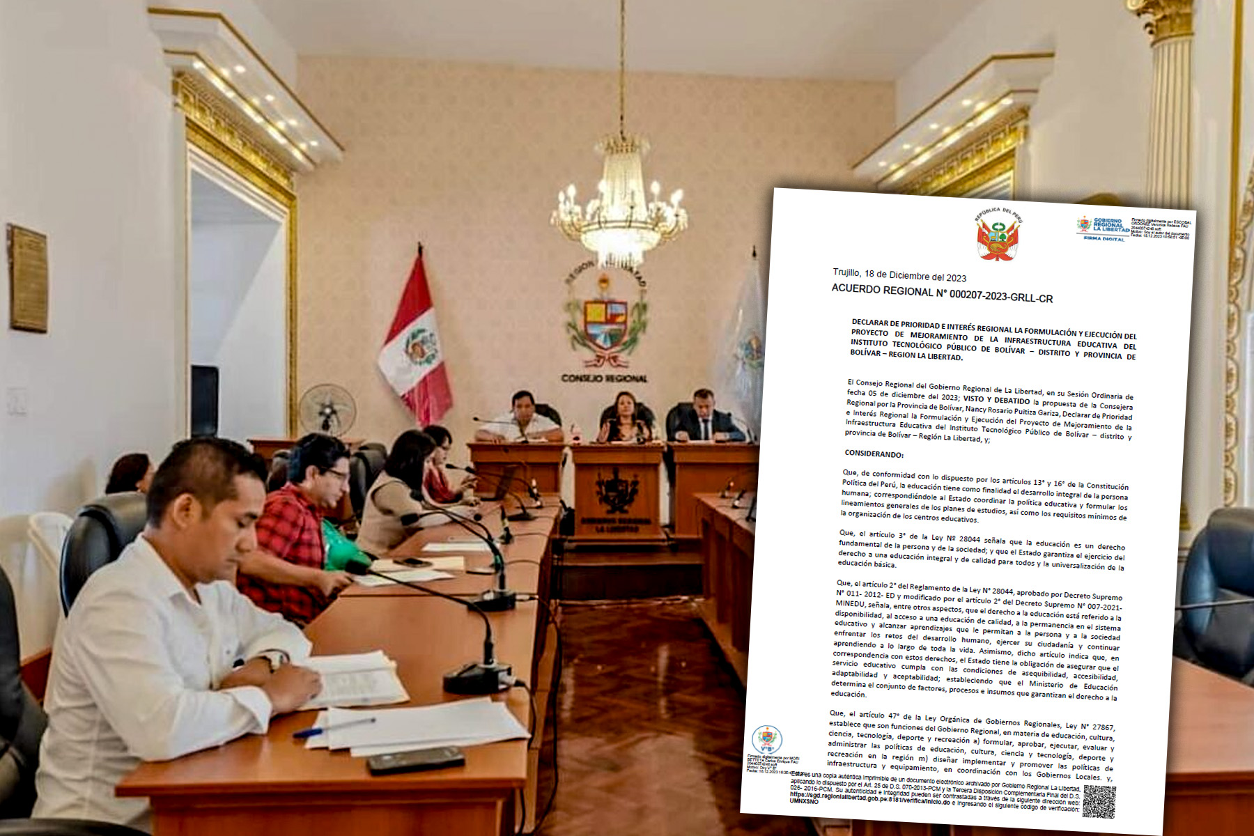 CRLL declara de interés regional mejorar infraestructura del Instituto ...